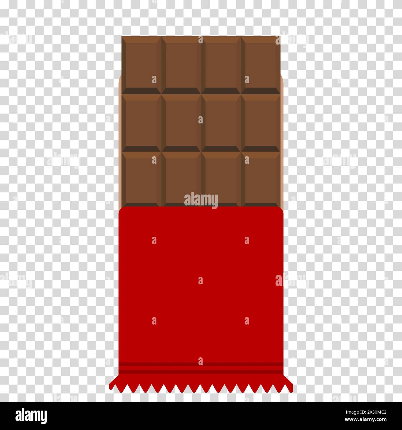 Chocolate bar in red packaging, unhealthy and fatty food, cholesterol ...