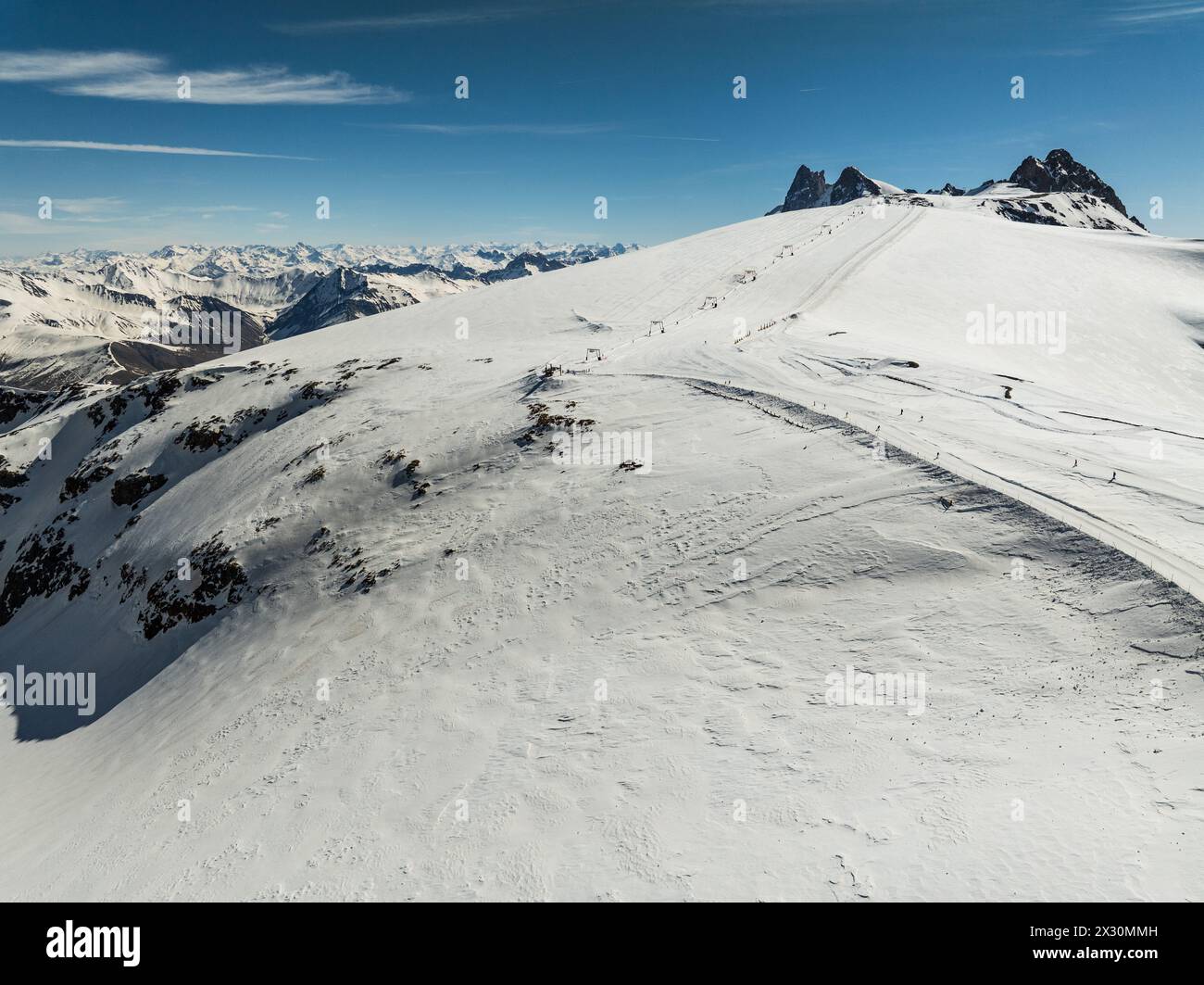 Winter mountains beautiful alpine panoramic. Aerial drone view of ...