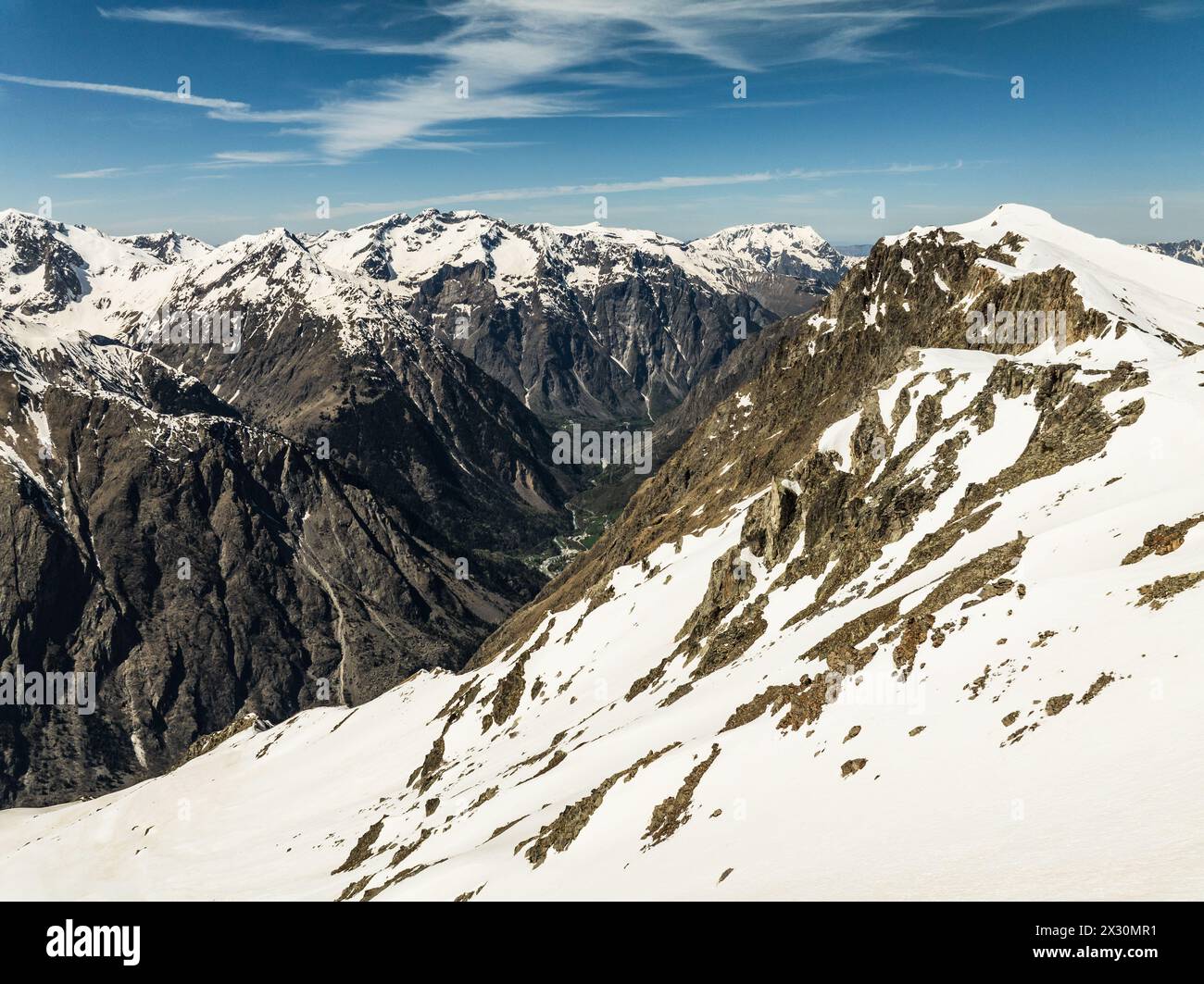 Winter mountains beautiful alpine panoramic. Aerial drone view of ...