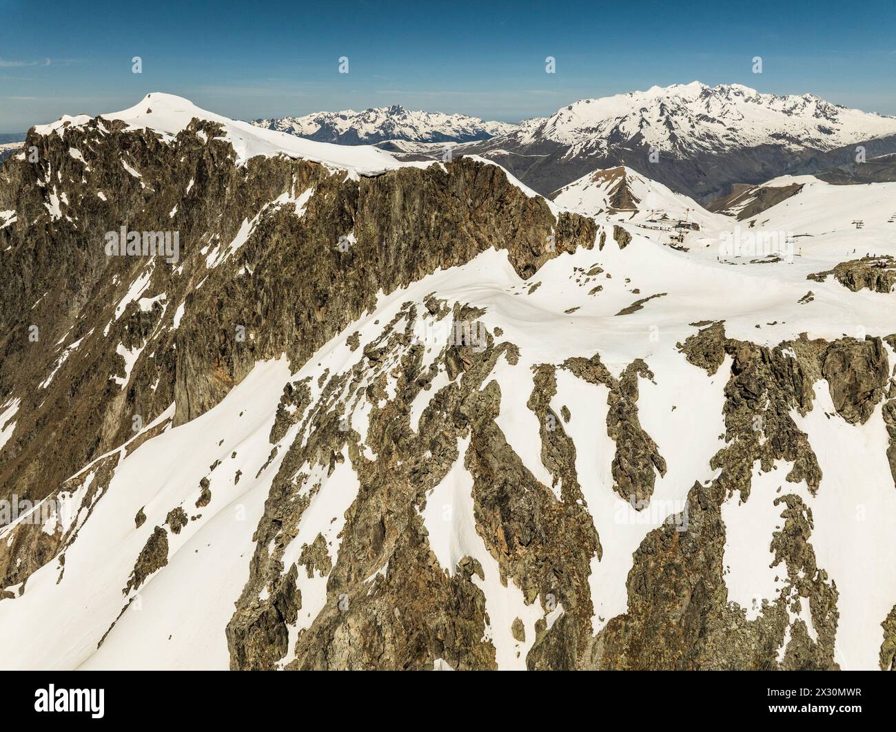Winter mountains beautiful alpine panoramic. Aerial drone view of ...