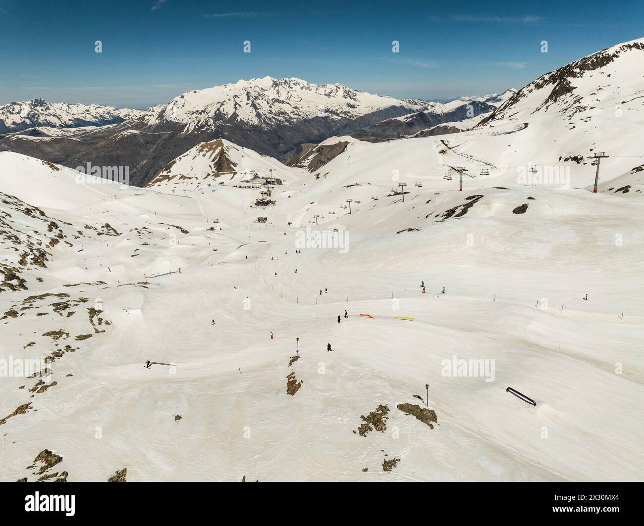 Winter mountains beautiful alpine panoramic. Aerial drone view of ...