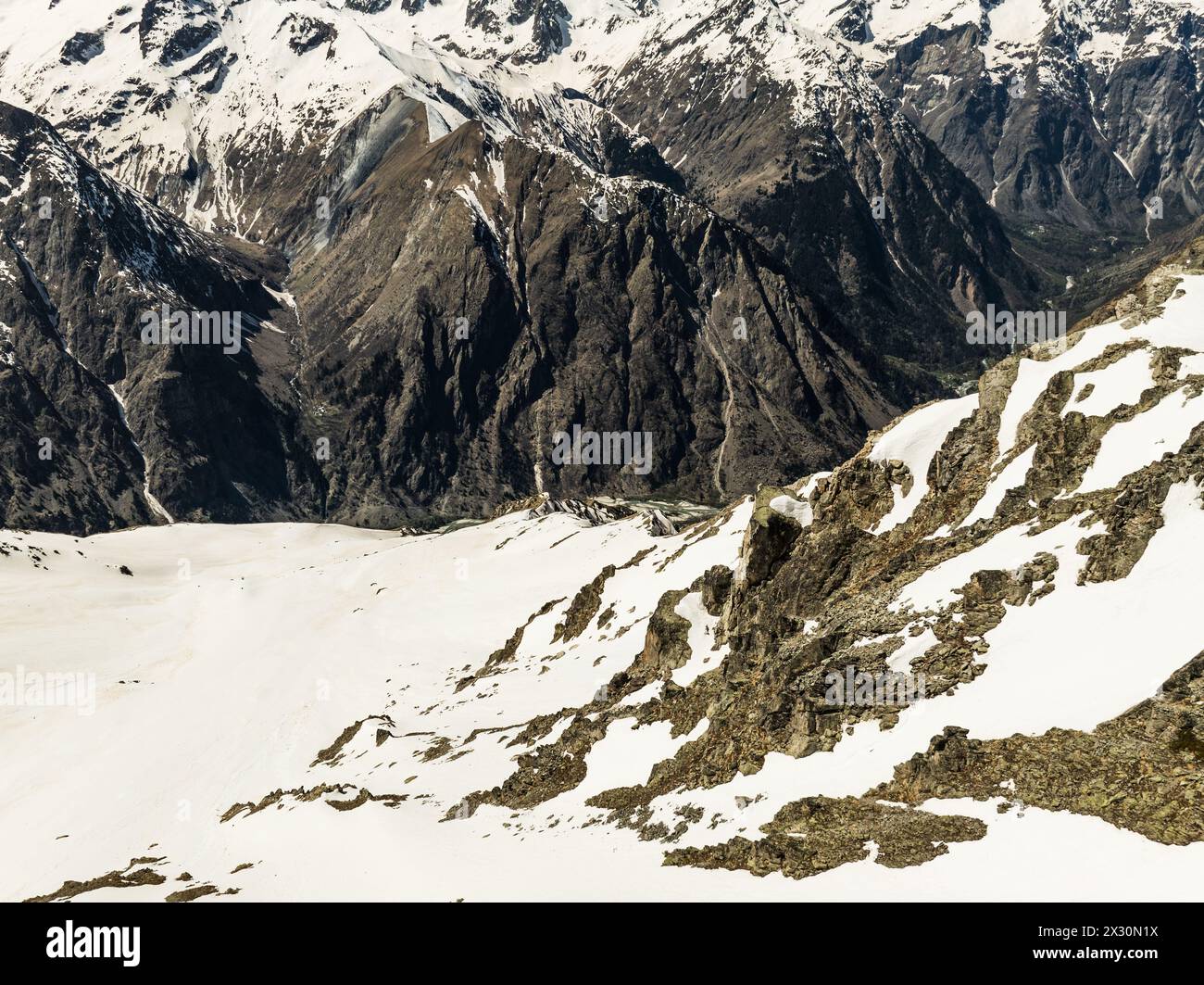 Winter mountains beautiful alpine panoramic. Aerial drone view of ...