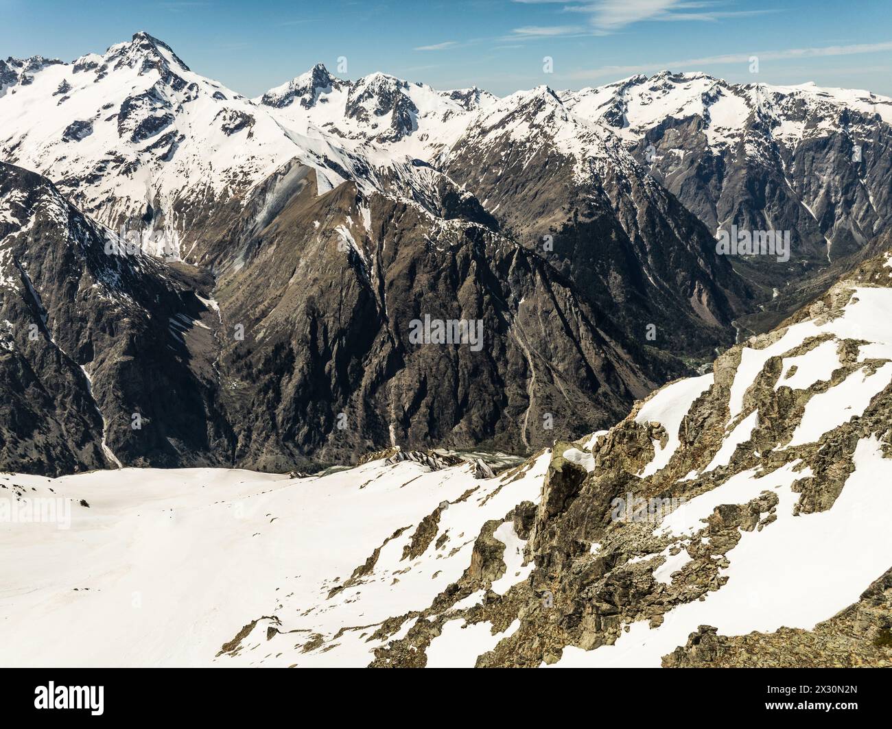 Winter mountains beautiful alpine panoramic. Aerial drone view of ...