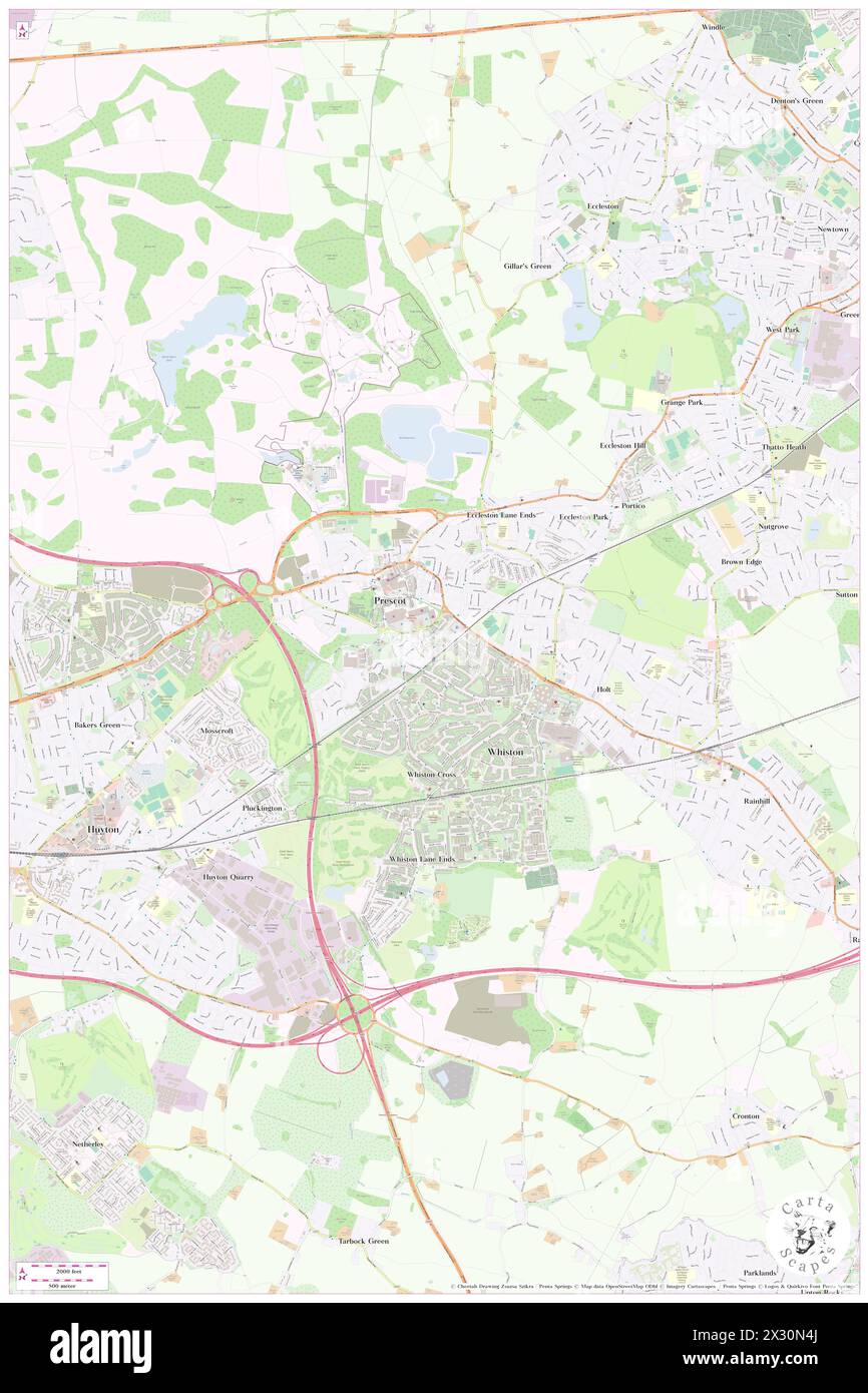 Prescot map Cut Out Stock Images & Pictures - Alamy