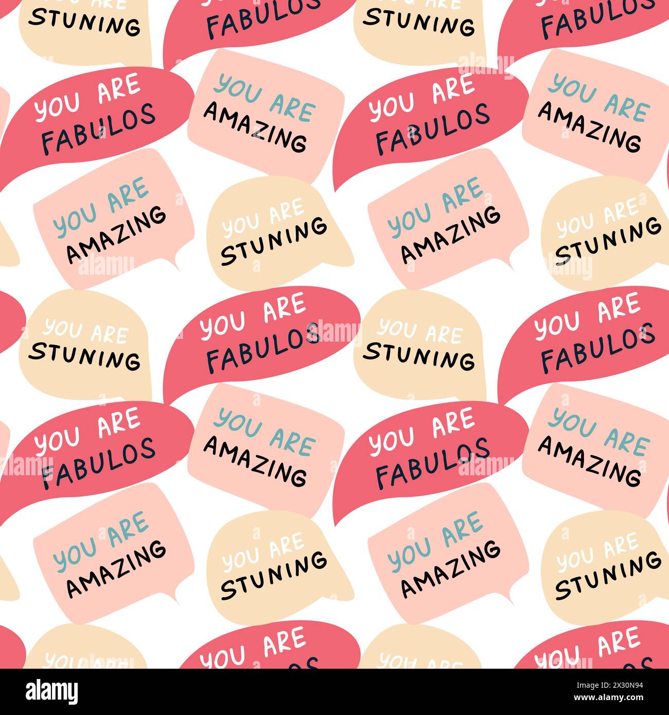 Background of speech bubbles with compliment phrases, self love quotes ...