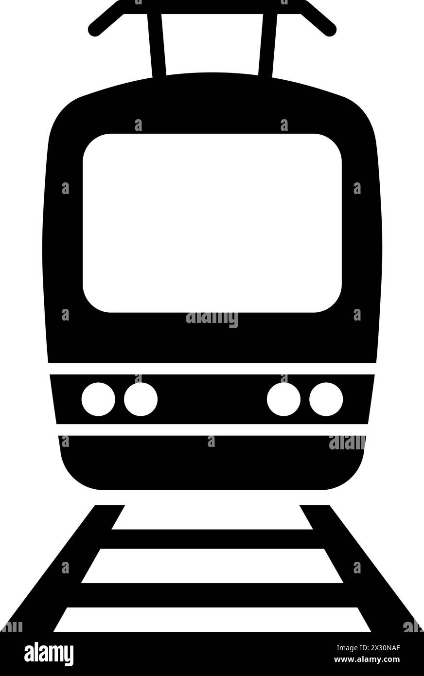 Flat tram icon as symbol for web page design of passenger ...