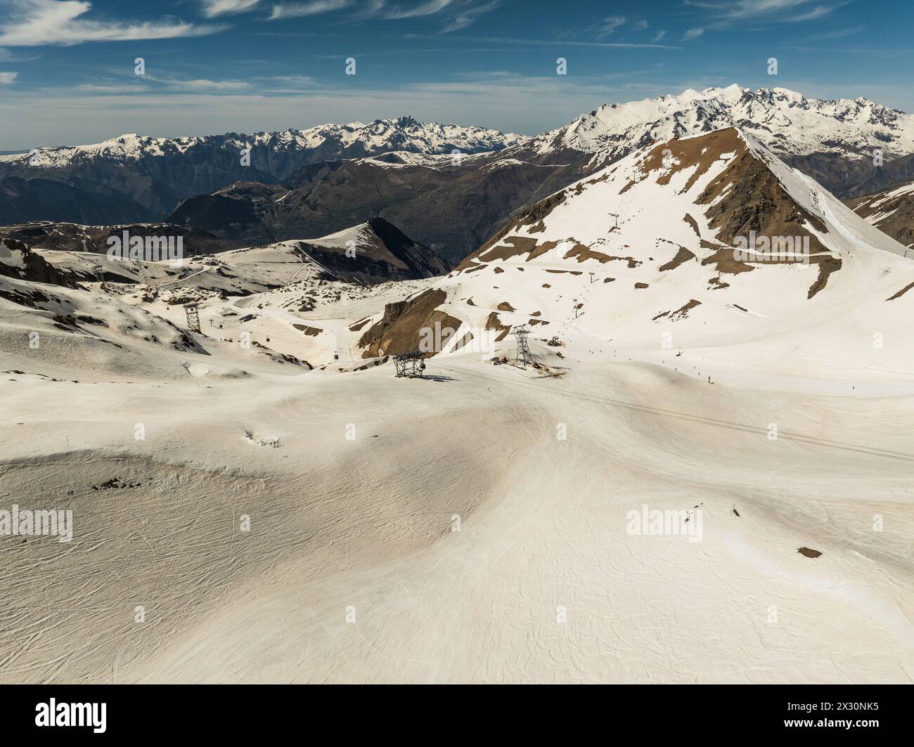 Winter mountains beautiful alpine panoramic. Aerial drone view of ...