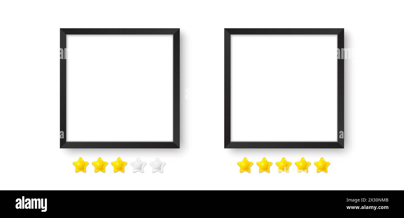 Photo frames, realistic square black frame mockup. Empty framing for ...