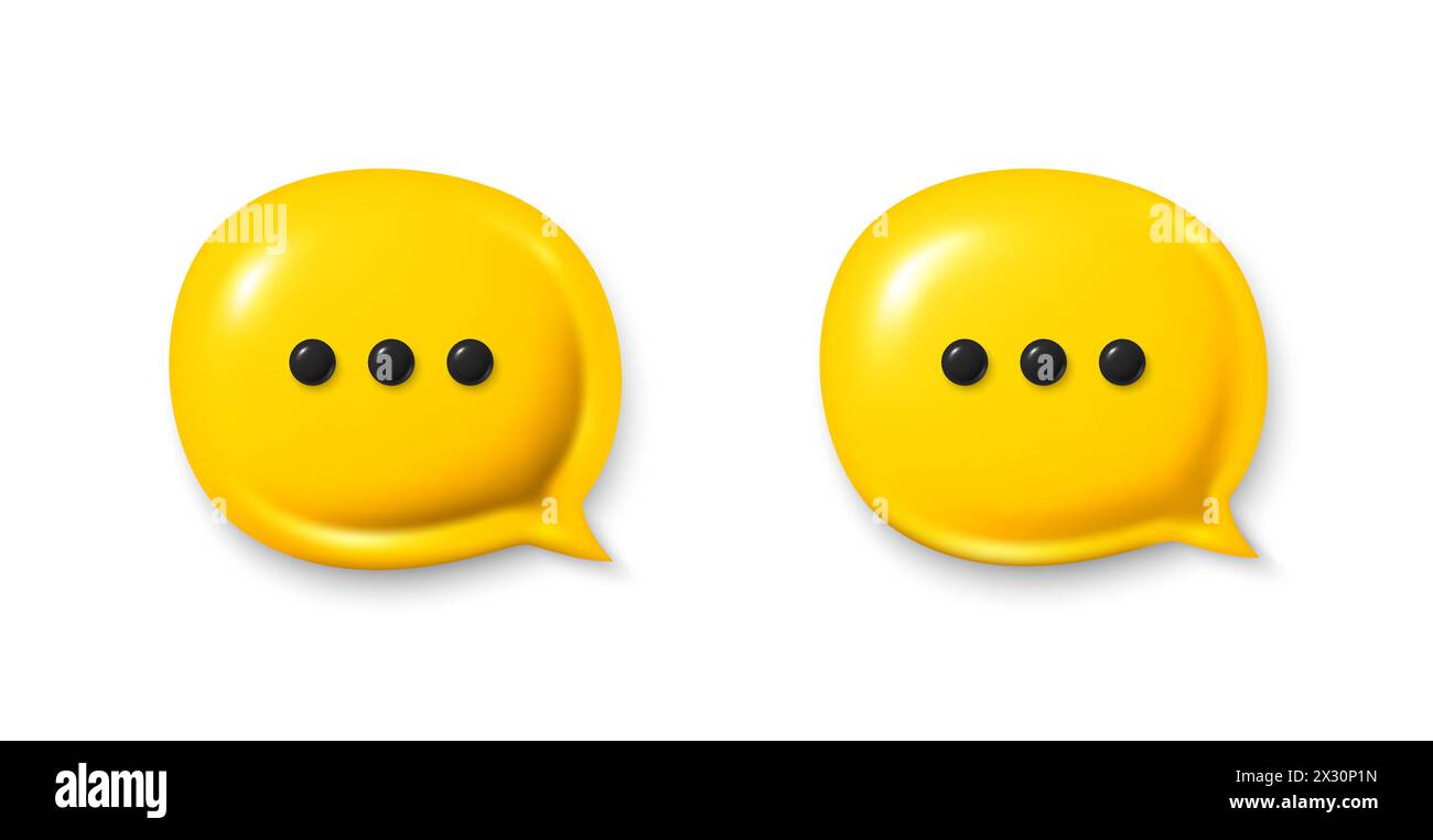 Speech bubble 3d icons. Chat comment icons. Talk message box with ...