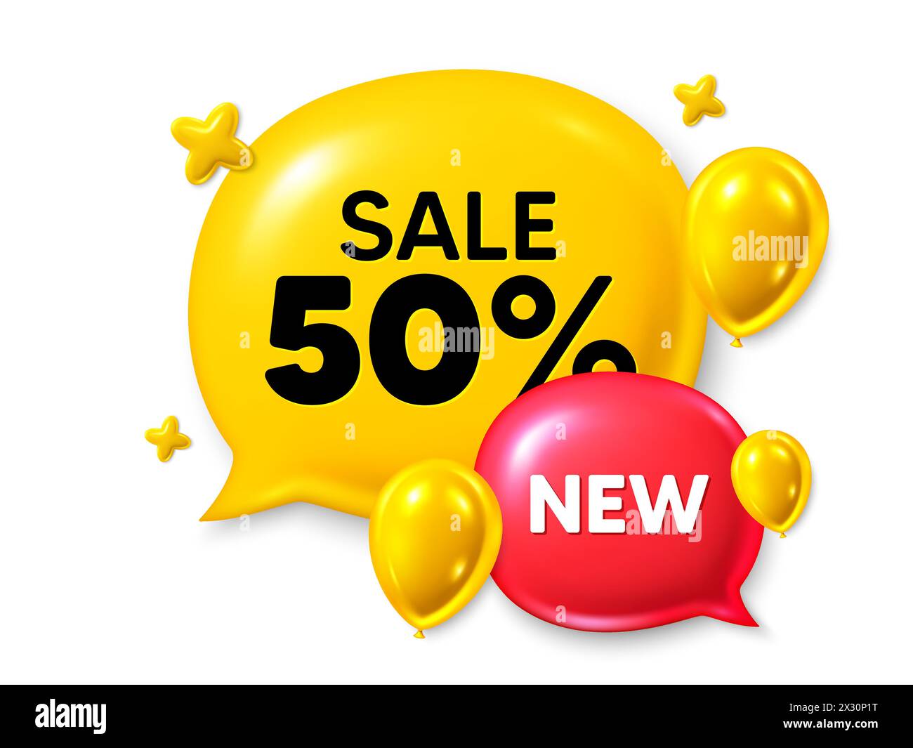 Discount offer speech bubble icon. Sale chat comment 3d icon. Talk ...