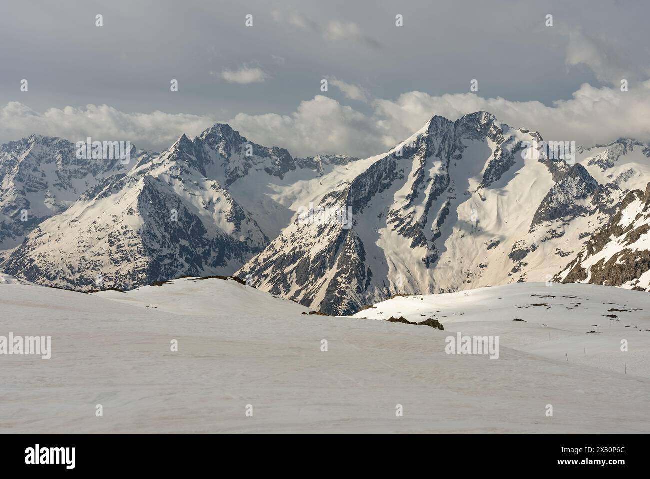Winter mountains beautiful alpine panoramic. Aerial drone view of ...