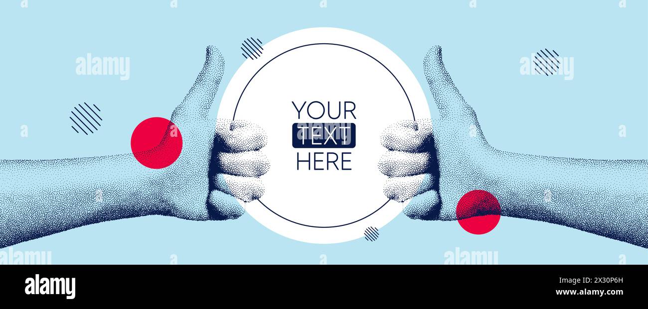 Hands showing thumbs up gesture. Concept of human partnership with chat ...