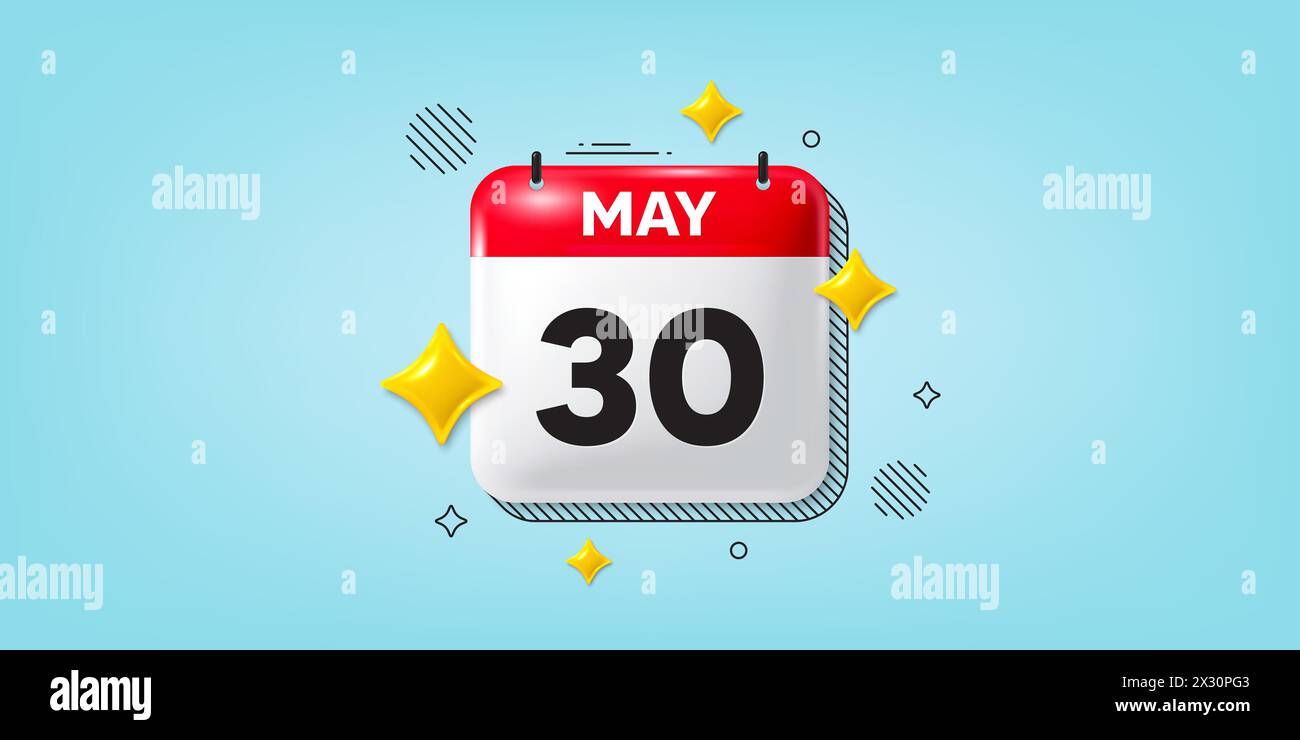 Calendar date 3d icon with stars. Month event schedule date. Meeting ...