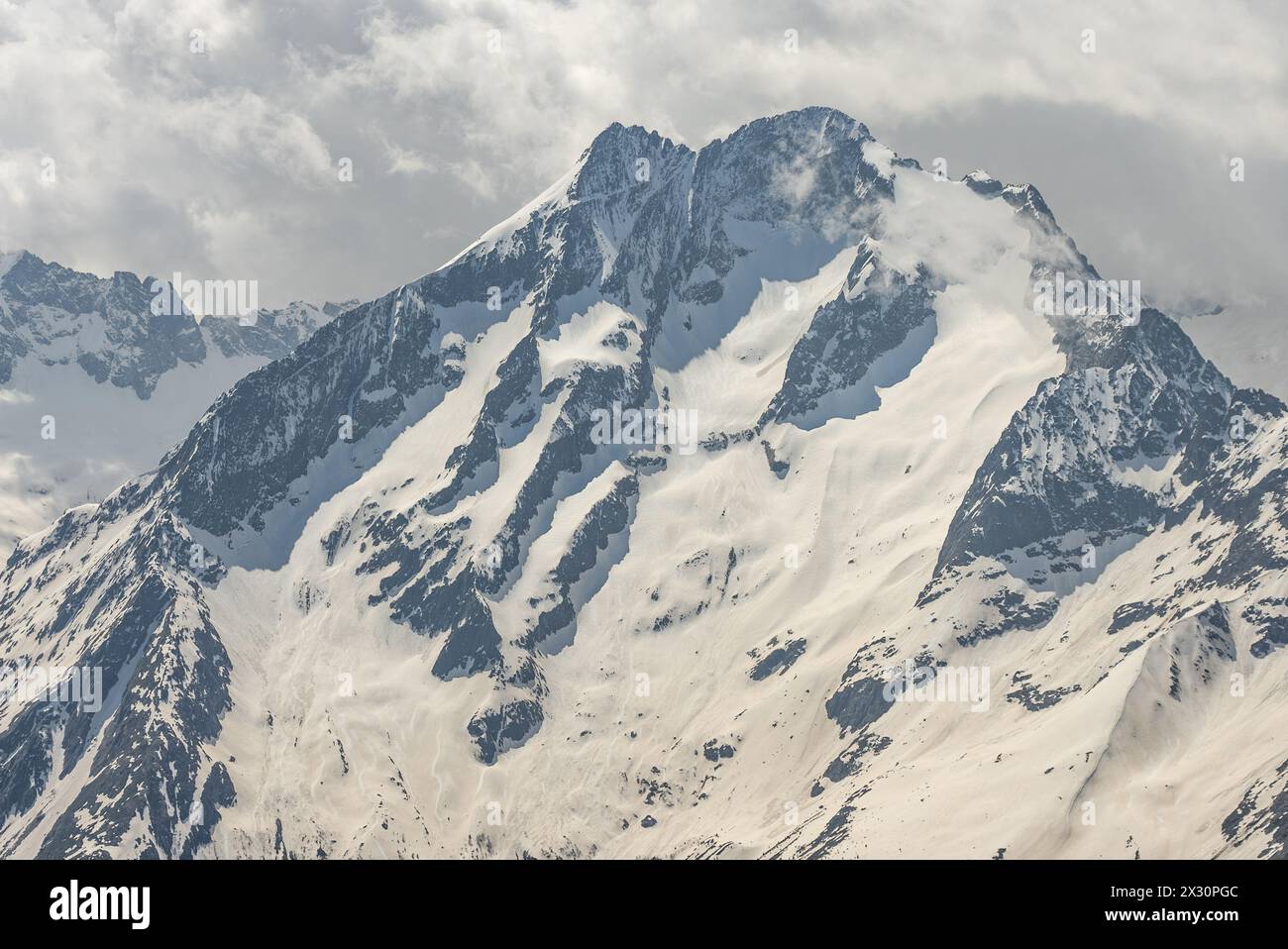Winter mountains beautiful alpine panoramic. Aerial drone view of ...