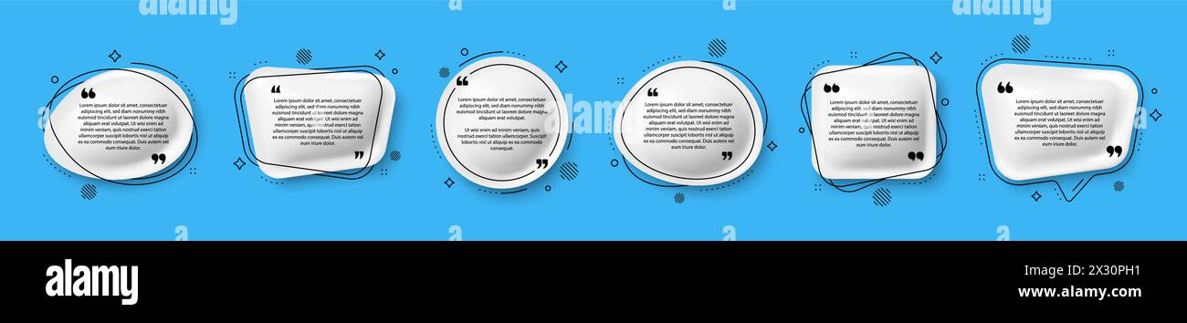 Set of 3d speech bubble icons with double quotes. Speak bubble text ...