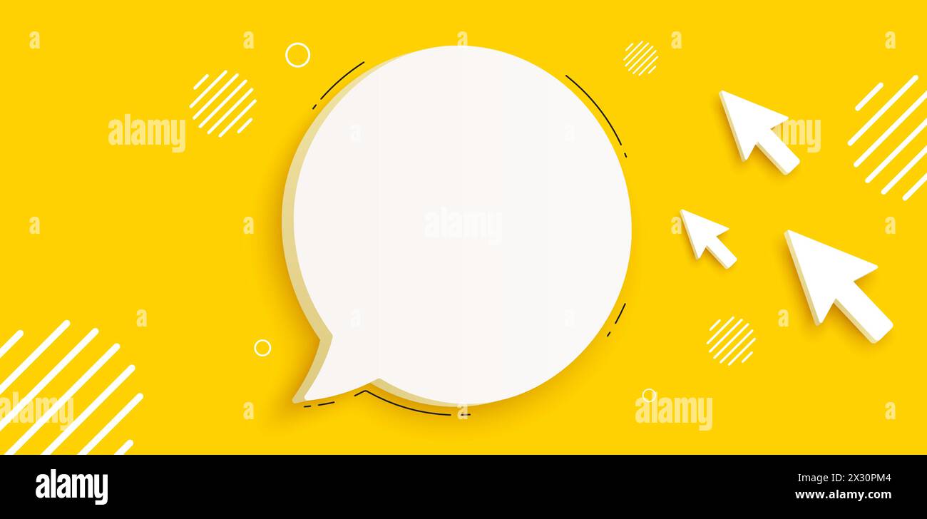 Chat speech bubble banner with cursor. Chat comment icon. Talk message ...