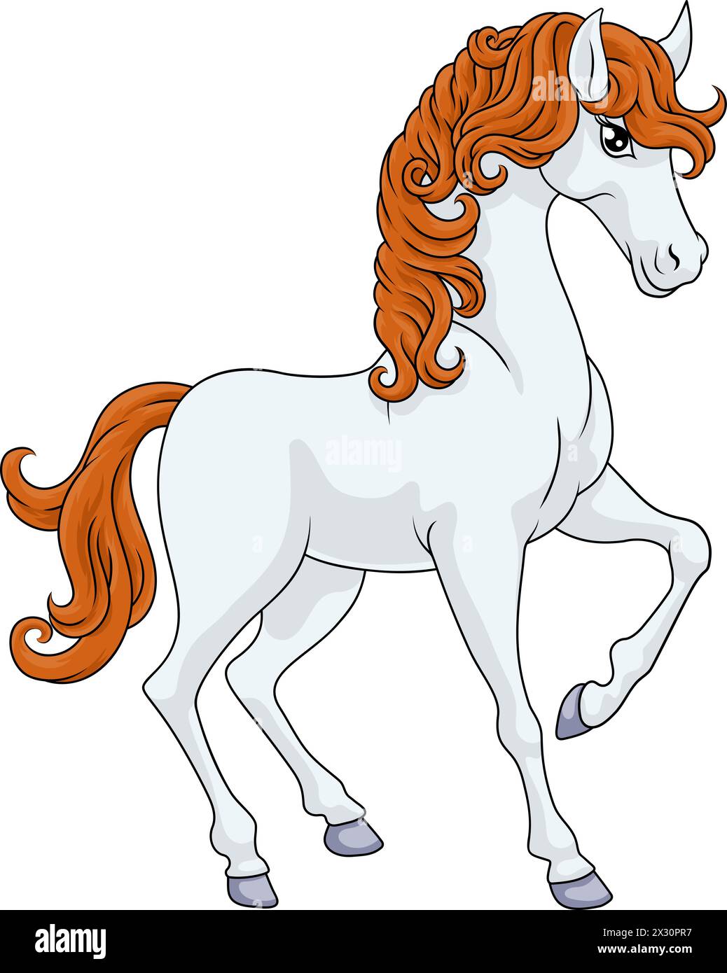 Horse Cartoon Cute Animal Character Illustration Stock Vector Image ...