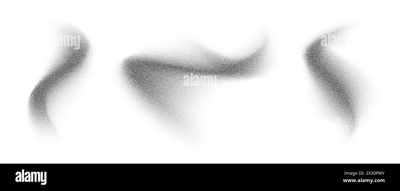 Dotwork abstract splashes, black noise grain texture, abstract stipple ...