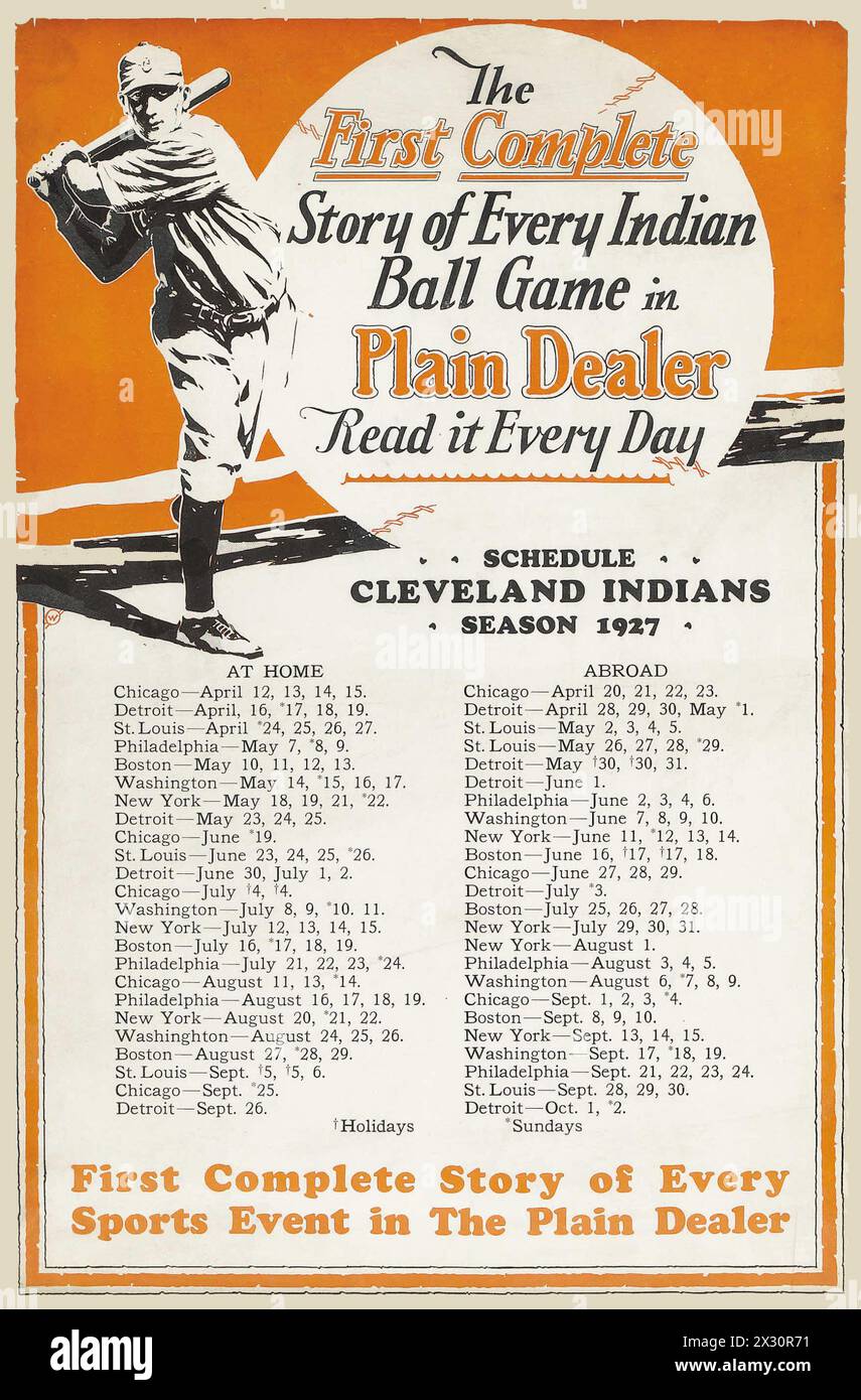 Baseball poster - The Plain Dealer advertising - Cleveland Indians ...