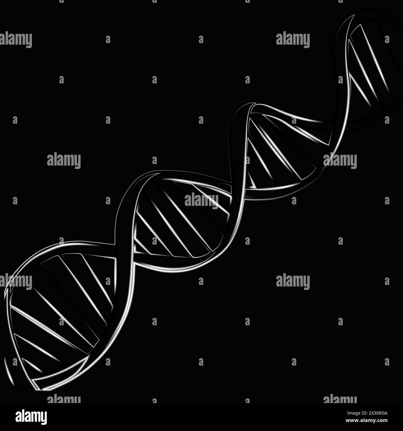 Vector isolated illustration of cells DNA with neon effect Stock Vector ...