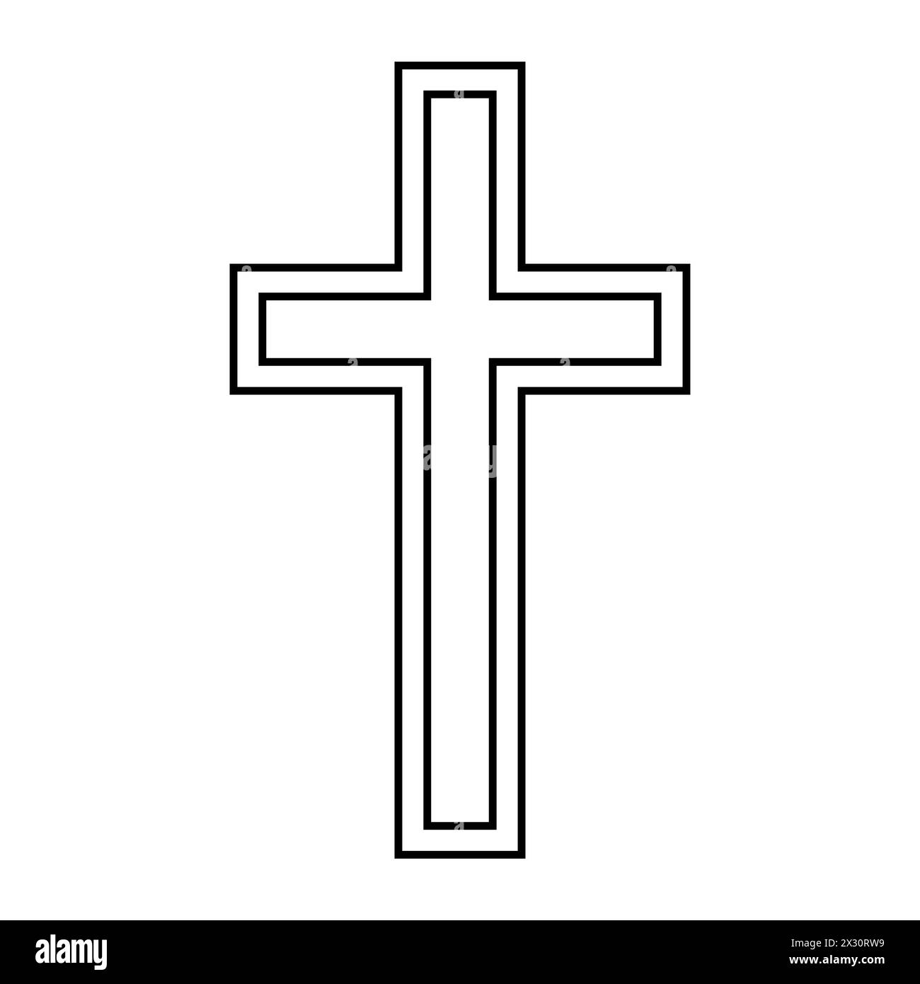 Christian cross line icon. Vector illustration isolated on white ...