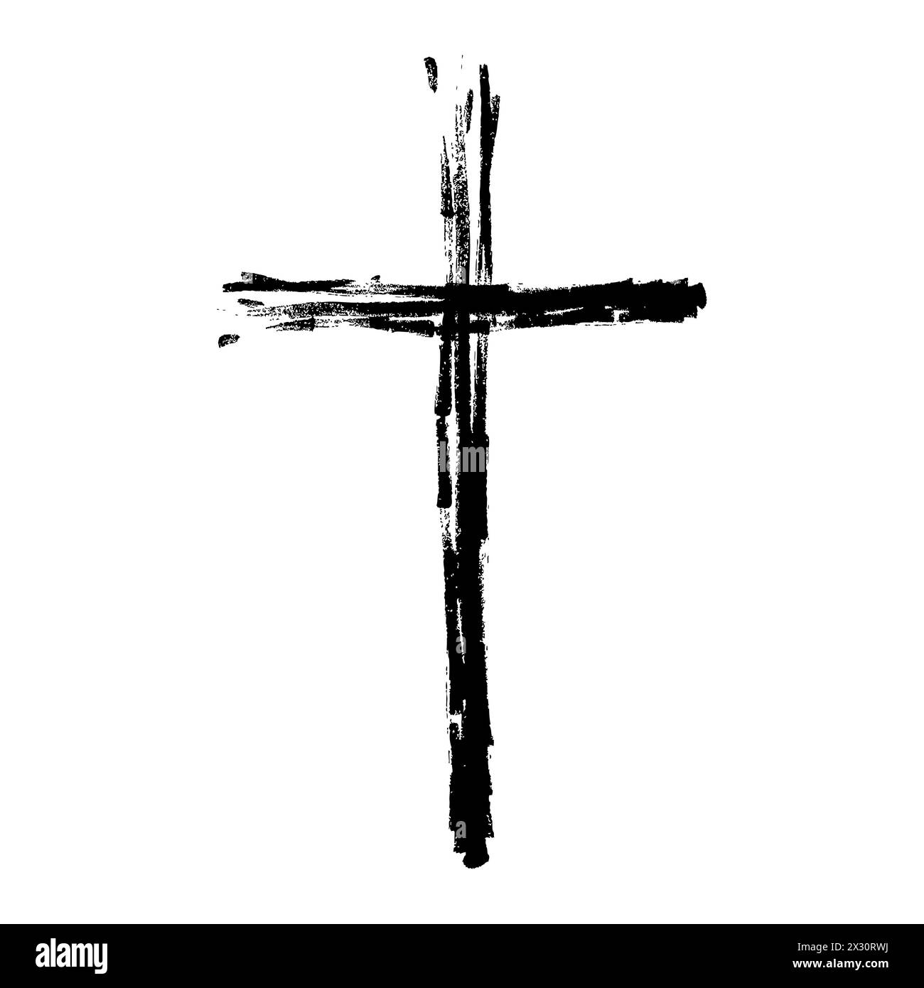 Hand drawn grunge cross icon. Christian cross sign Stock Vector Image ...