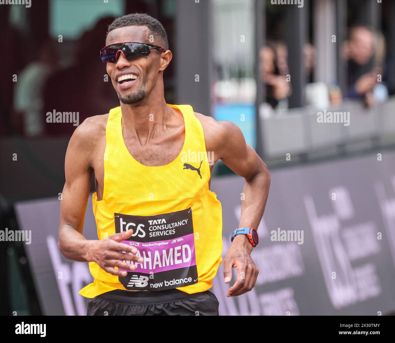 Mahamed Mahamed, British long distance runner finishing 4th, elite race ...