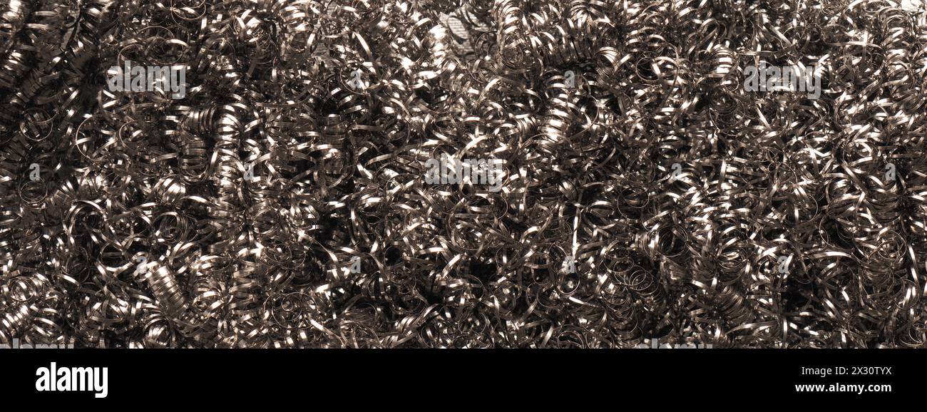 Texture of a stainless steel sponge using as header or background ...