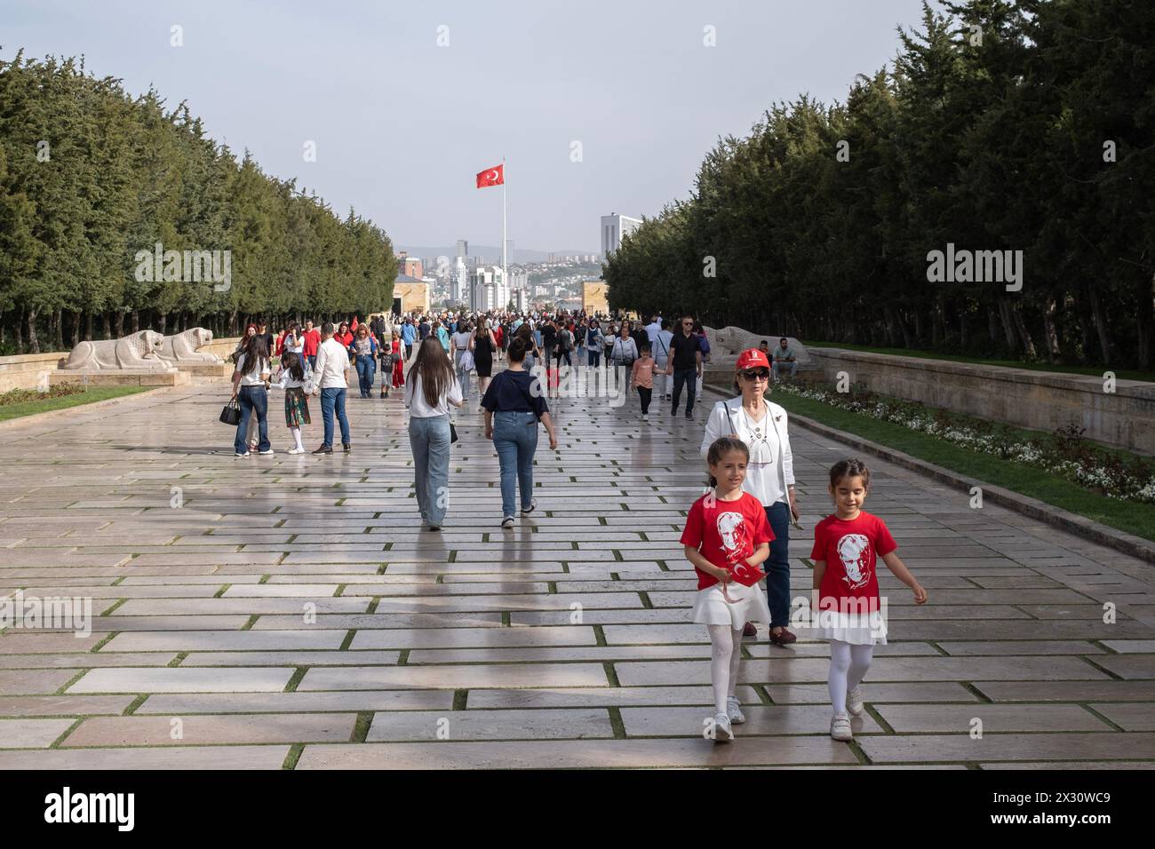 Ankara, Turkey. 23rd Apr, 2024. People walk towards Anitkabir. April 23 ...