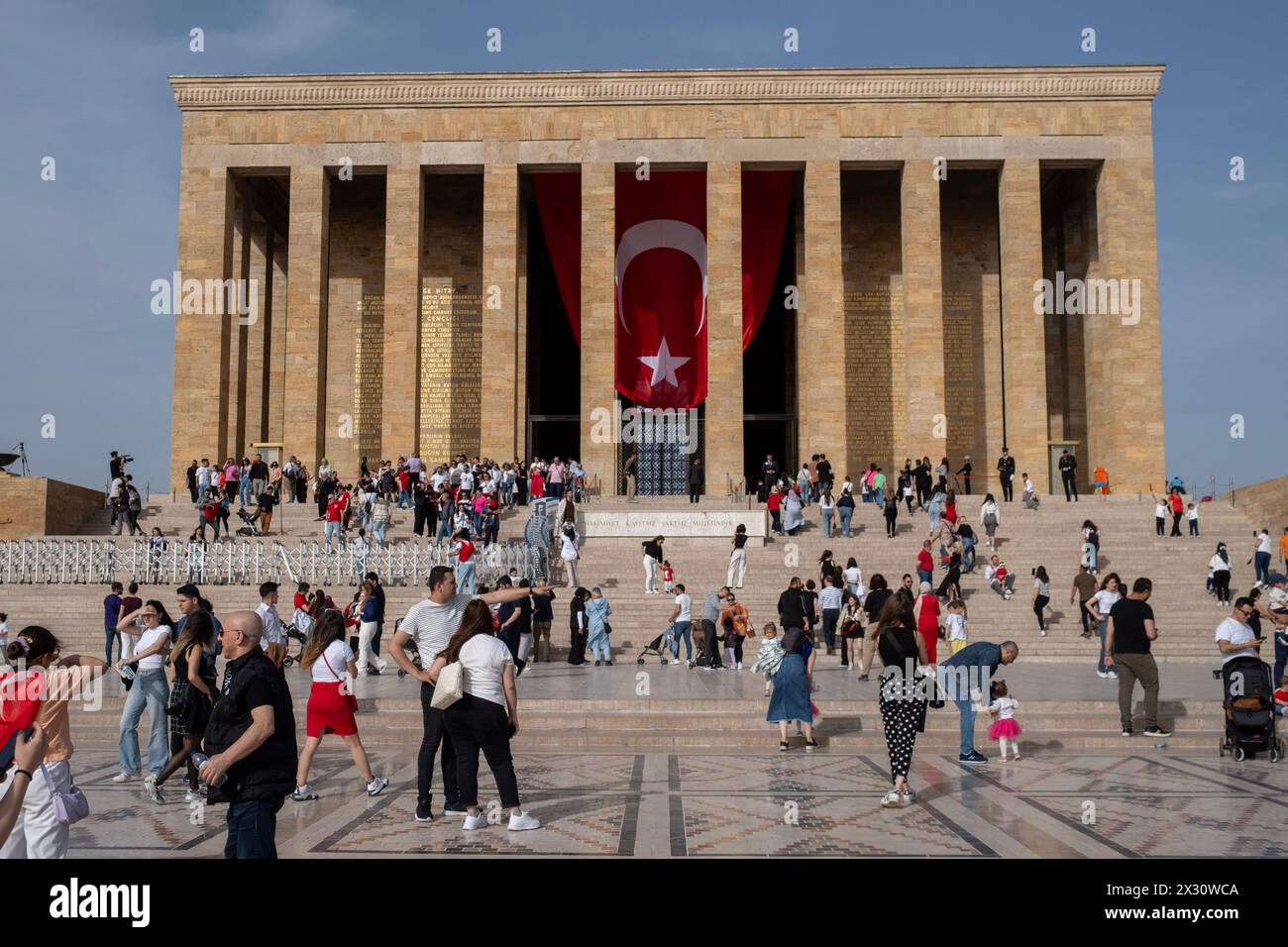 Ankara, Turkey. 23rd Apr, 2024. A crowd of people seen outside view of ...