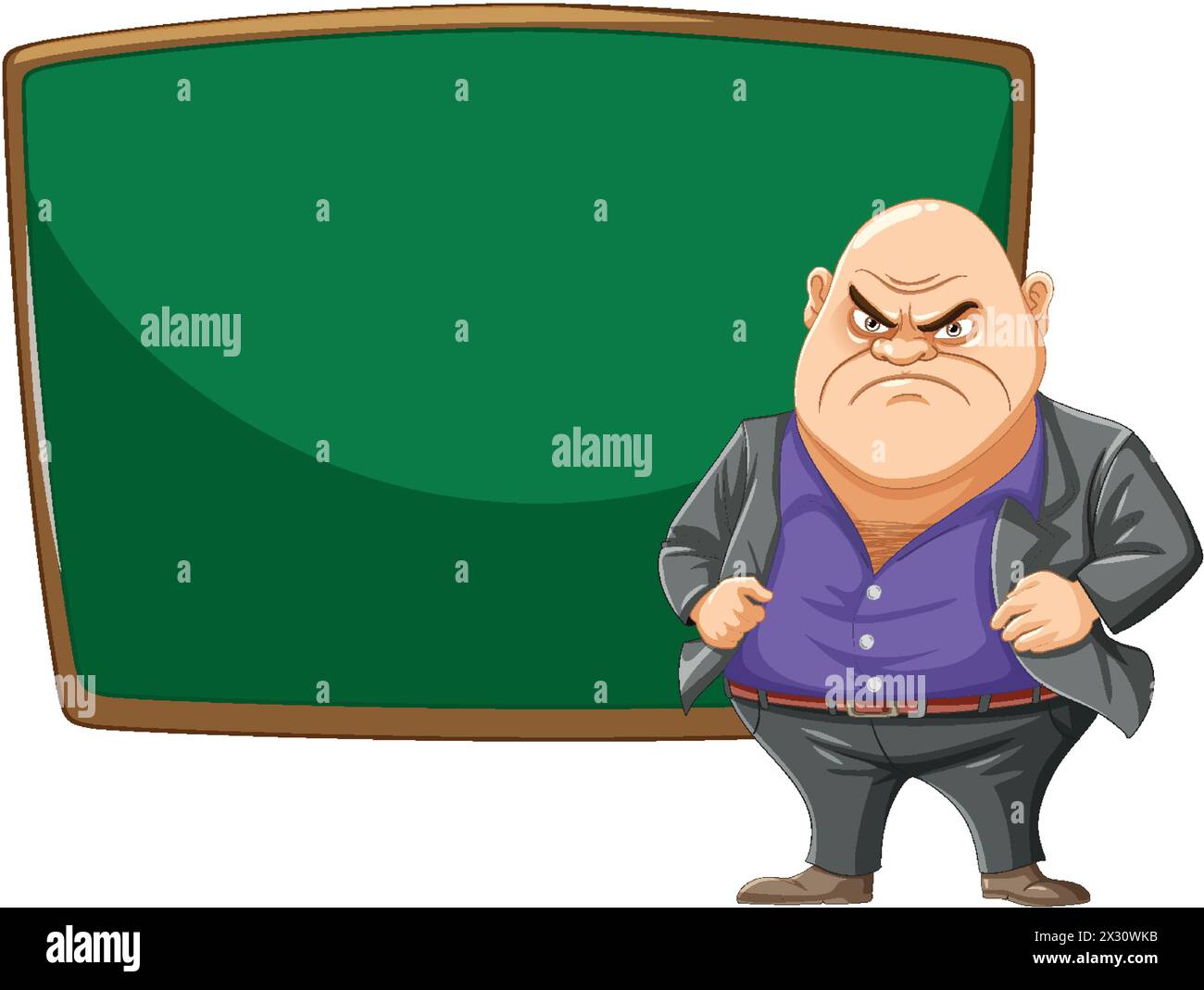 An angry cartoon character in front of a board Stock Vector Image & Art ...