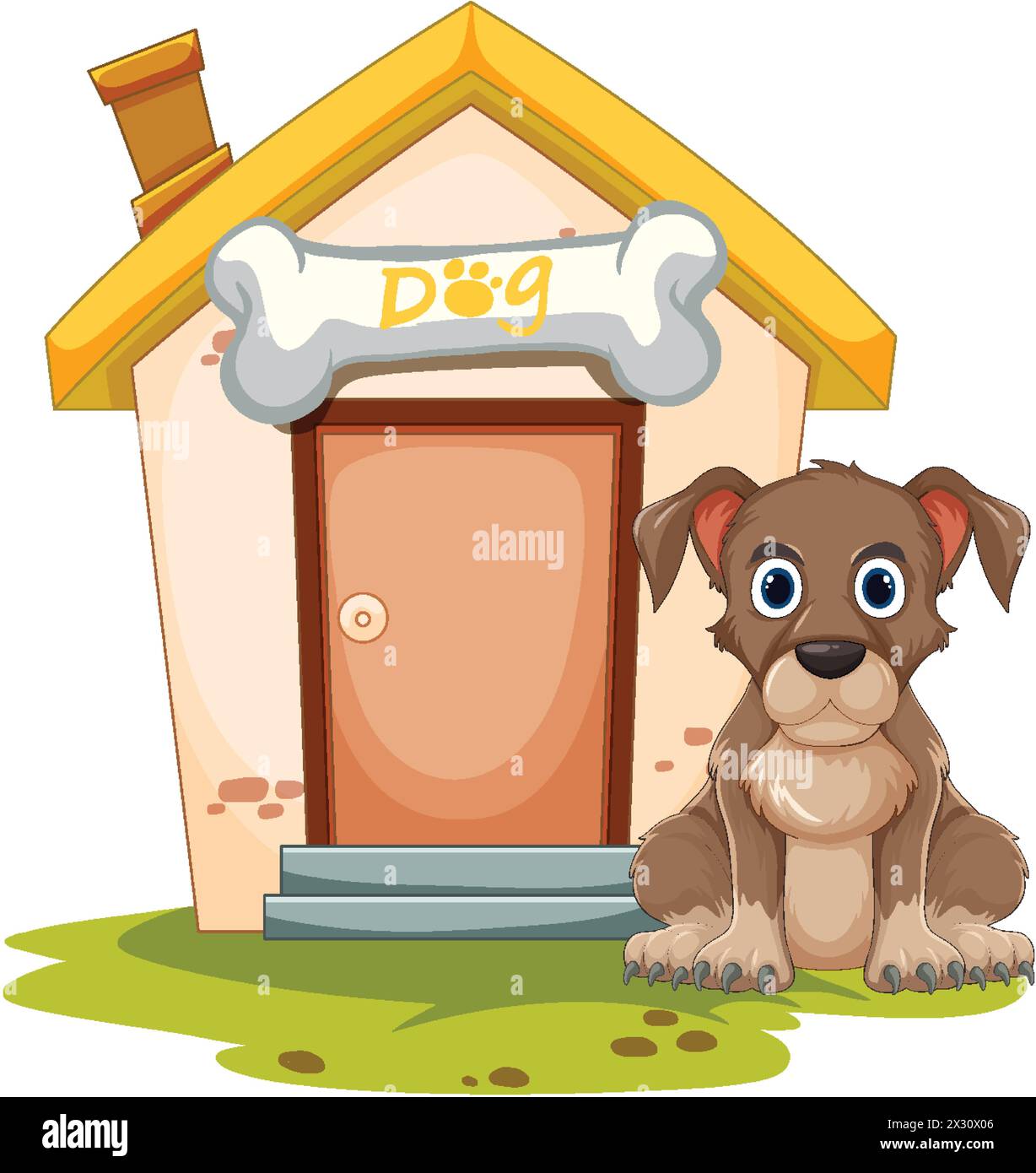 Puppy sitting outside Stock Vector Images - Alamy