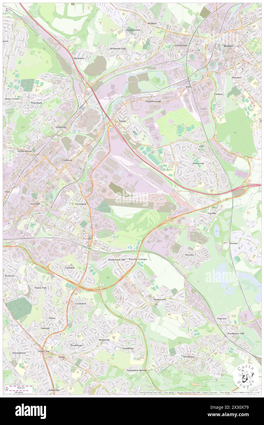 Sheffield road map hi-res stock photography and images - Alamy