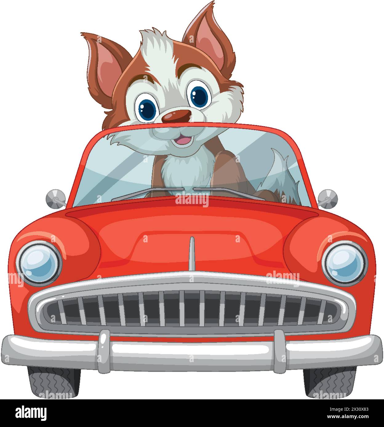 Happy dog enjoying fun ride Stock Vector Images - Alamy