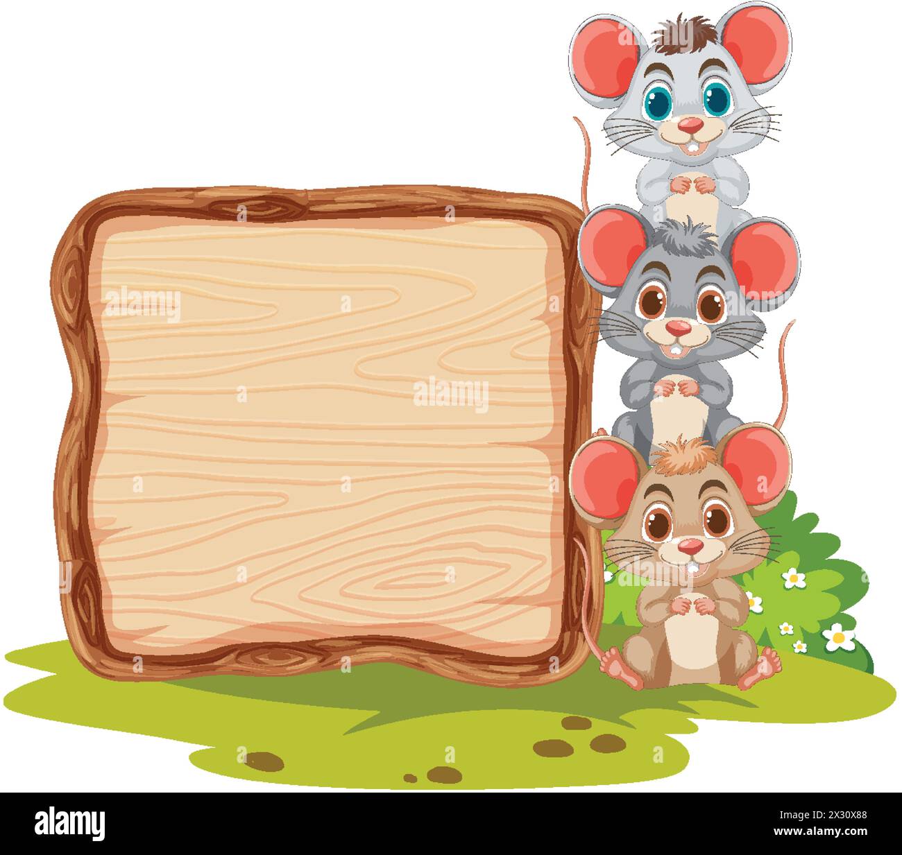 Three cartoon mice beside an empty sign Stock Vector Image & Art - Alamy