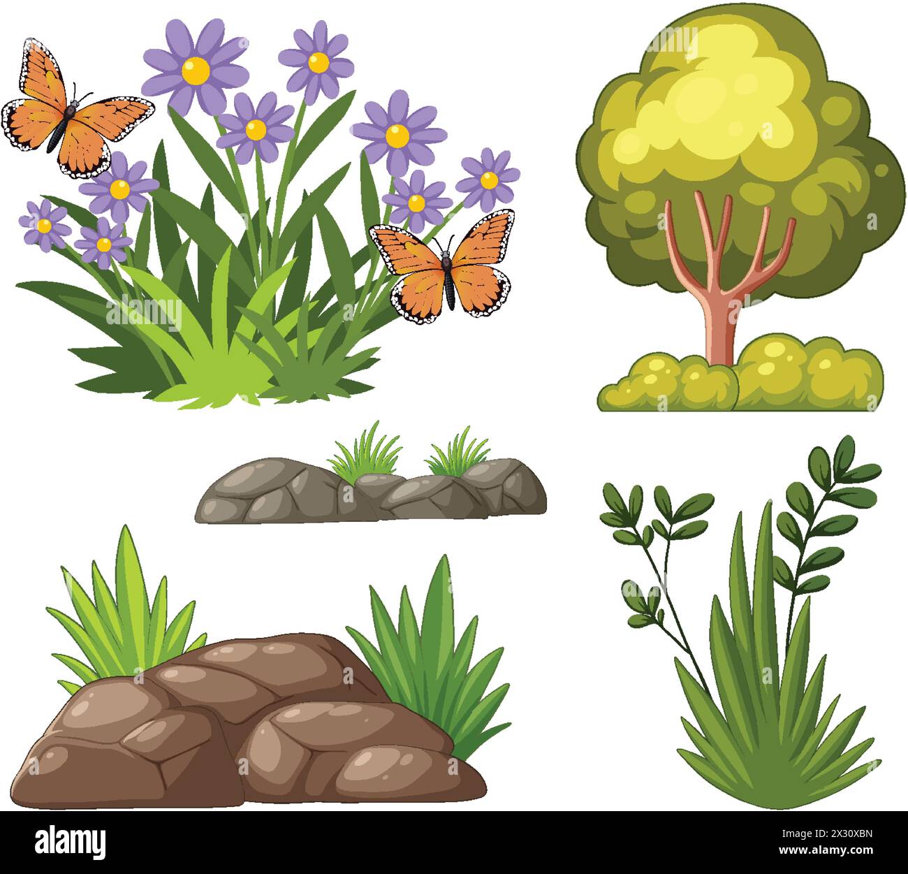 Collection of nature-themed vector graphics Stock Vector Image & Art ...