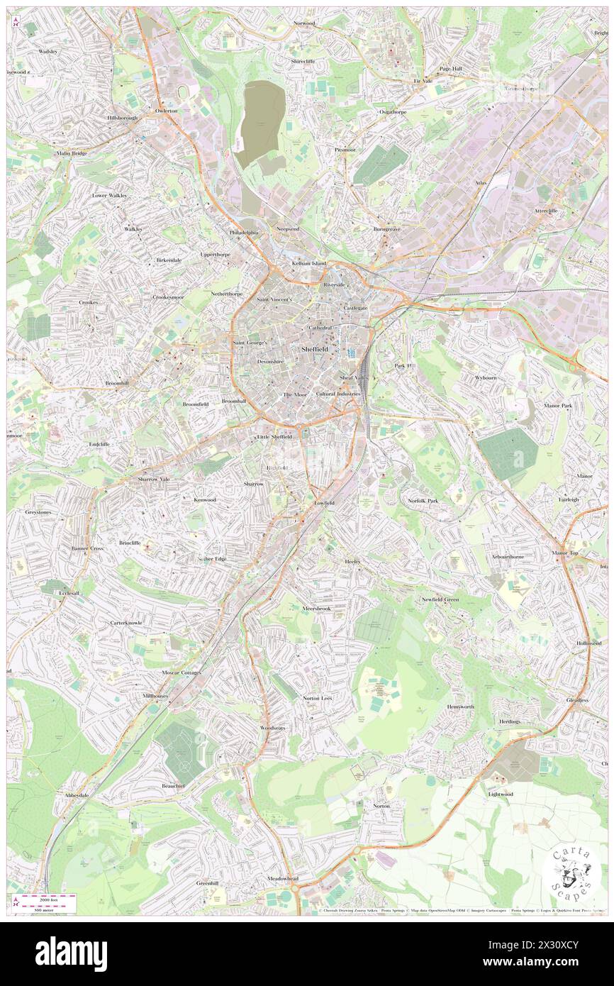 Sheffield road map hi-res stock photography and images - Alamy