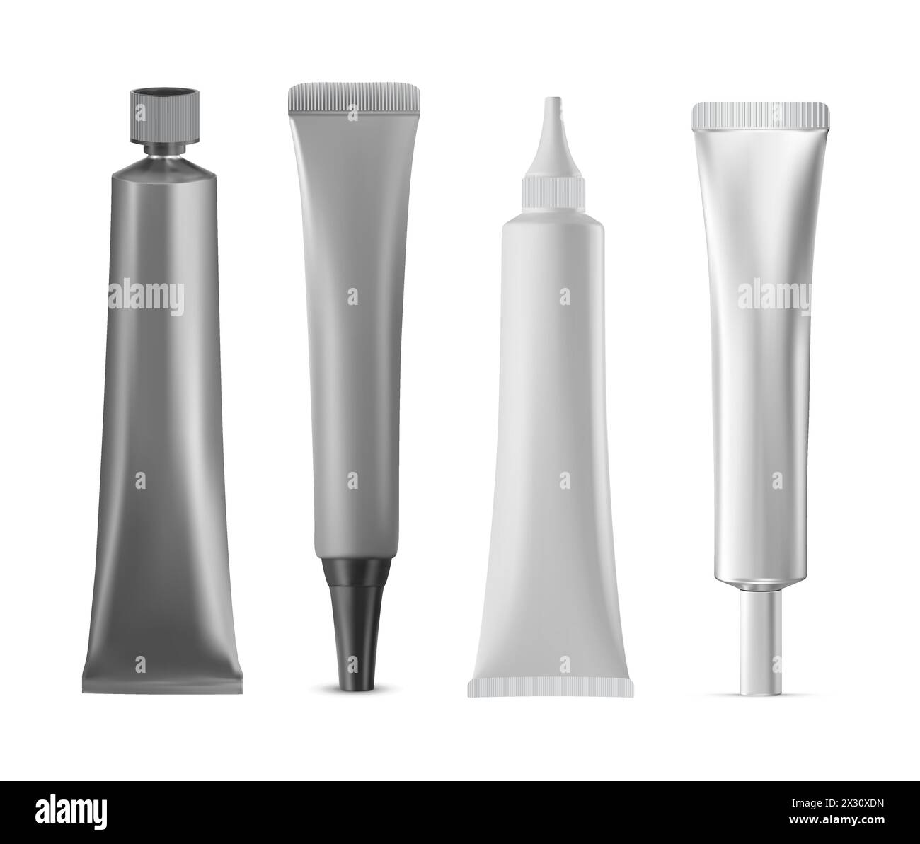 Cosmetic cream tube vector template. Medical ointment package mockup ...