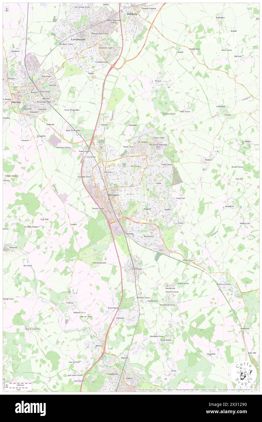 Stevenage map Cut Out Stock Images & Pictures - Alamy