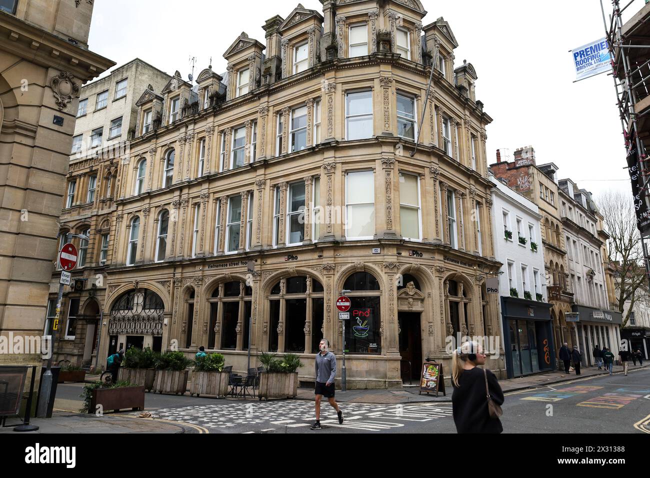 Bristol, England- March 30, 2024: Famous Corn Street with historical ...