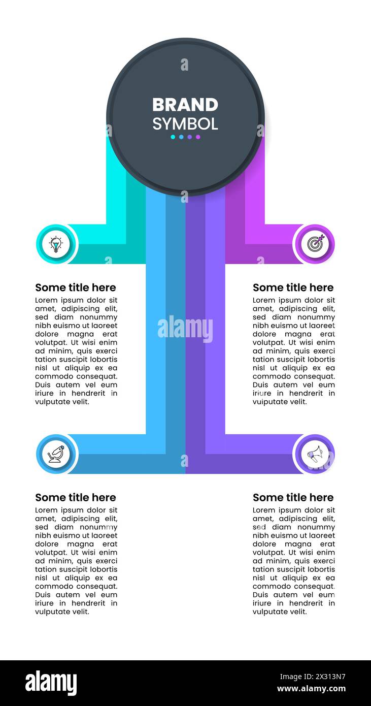 Infographic template with icons and 4 options or steps. Vertical object. Can be used for ...