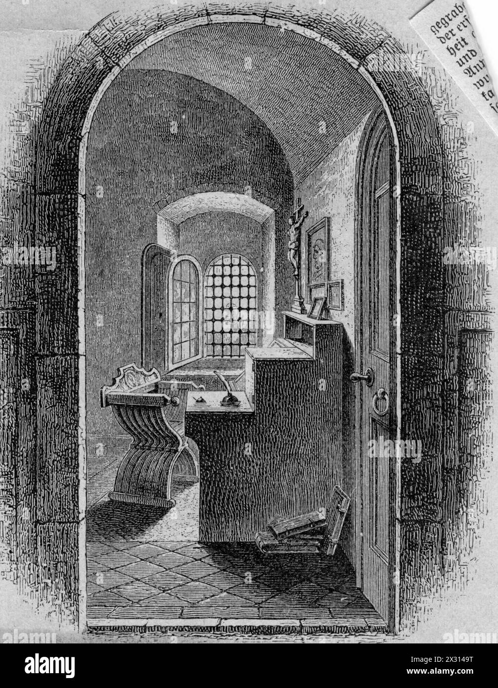 Medieval monk cell Black and White Stock Photos & Images - Alamy