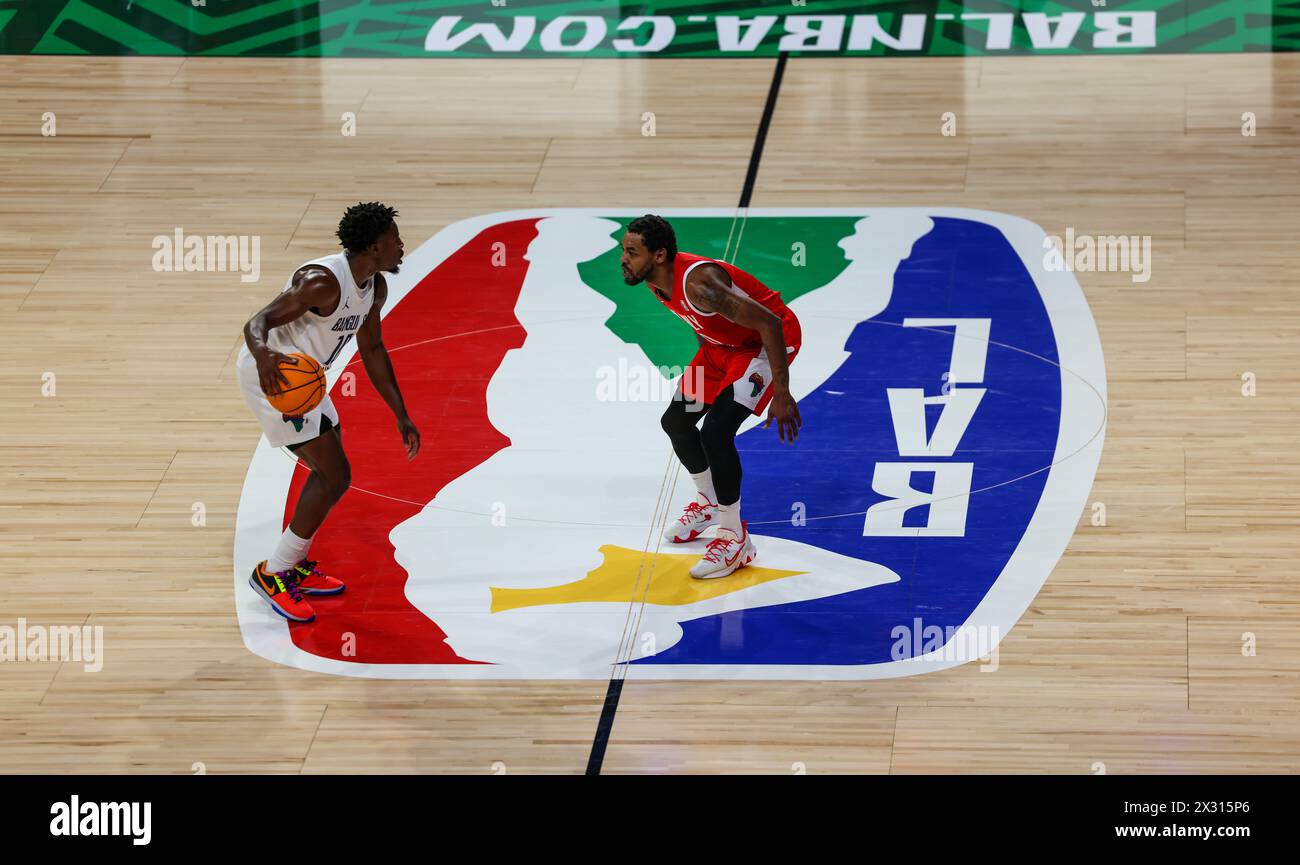 CAIRO, EGYPT - APRIL 22: a general view of basketball court arena with ...