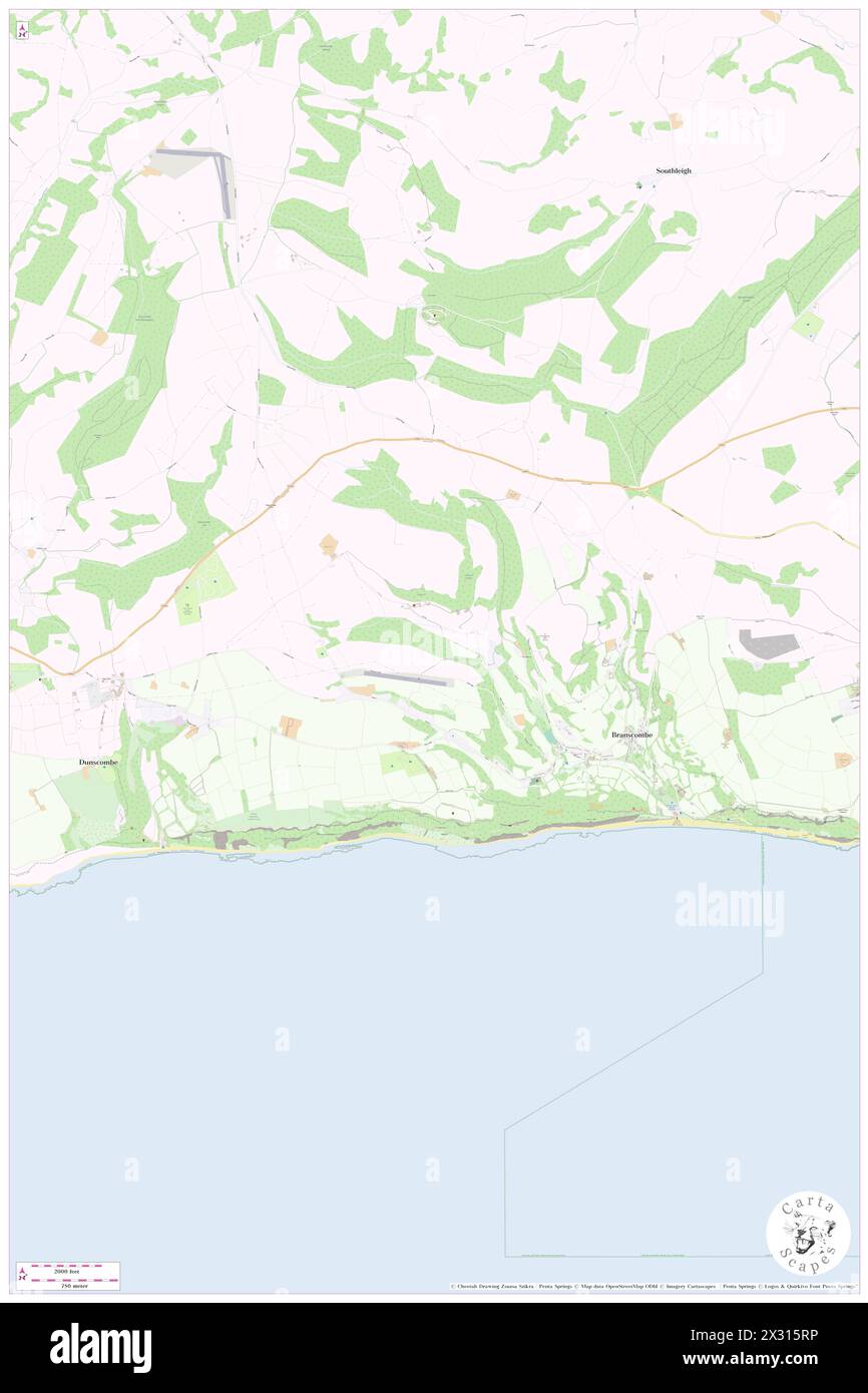 Map of branscombe hi-res stock photography and images - Alamy
