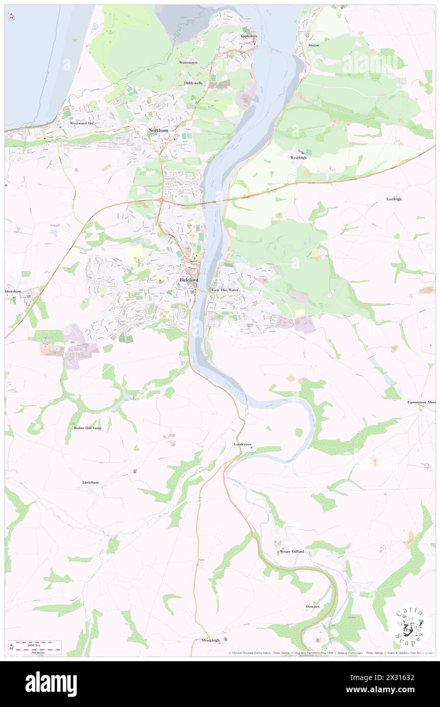 Bideford map Cut Out Stock Images & Pictures - Alamy