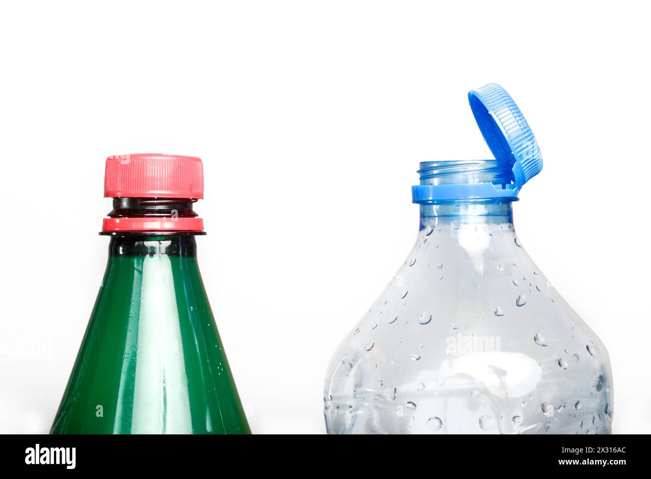 Example of older model and new cap attached to plastic bottle ...