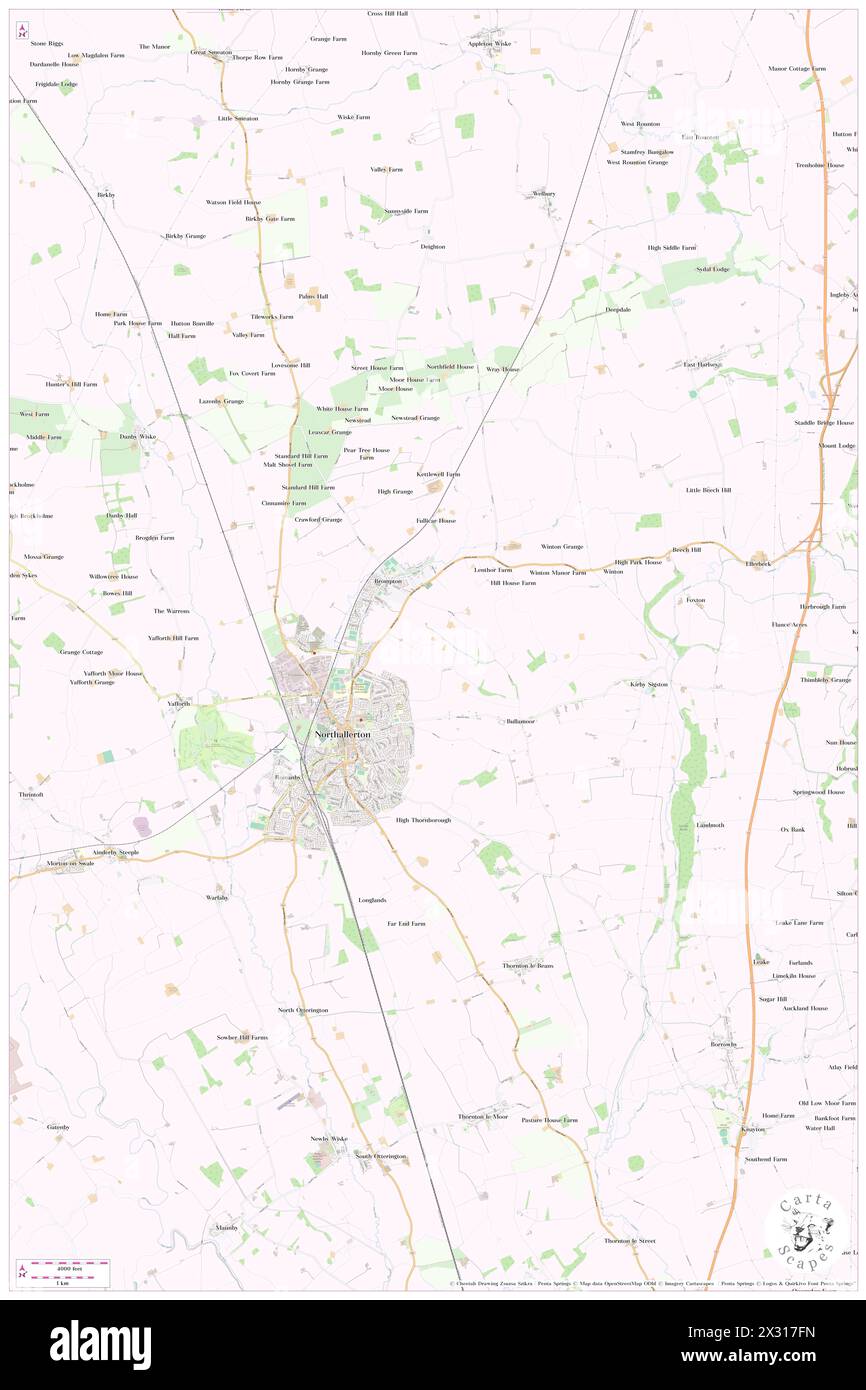 Map of northallerton Cut Out Stock Images & Pictures - Alamy