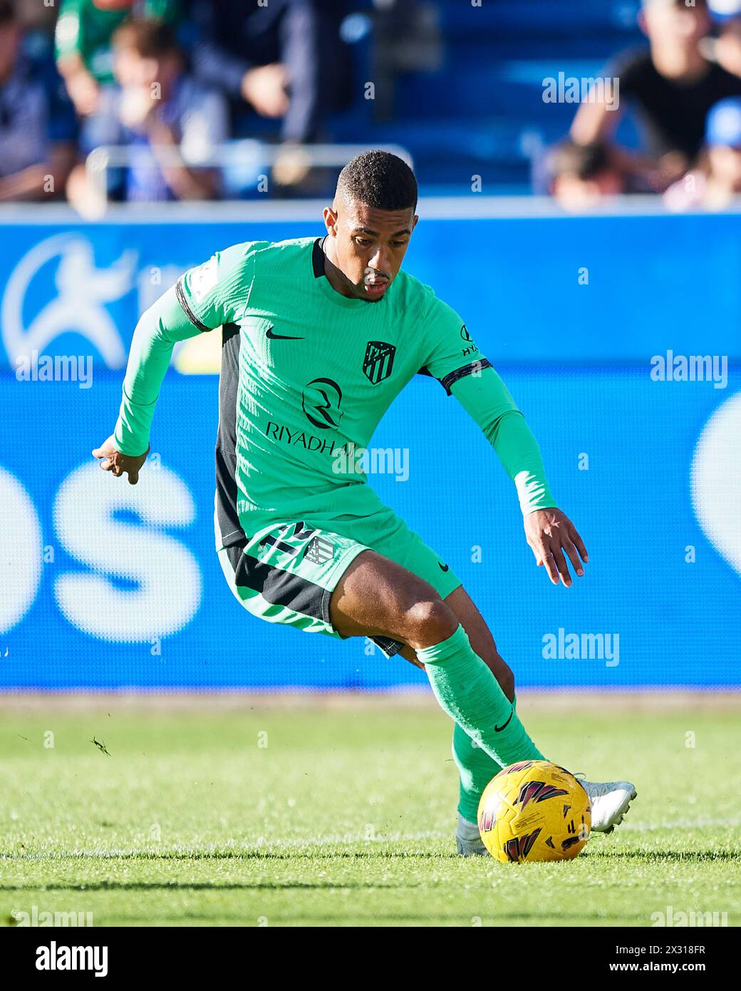Samuel Lino of Atletico de Madrid with the ball during the LaLiga EA ...
