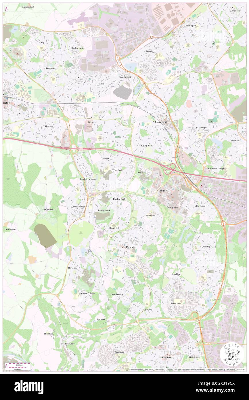 Telford road map hi-res stock photography and images - Alamy