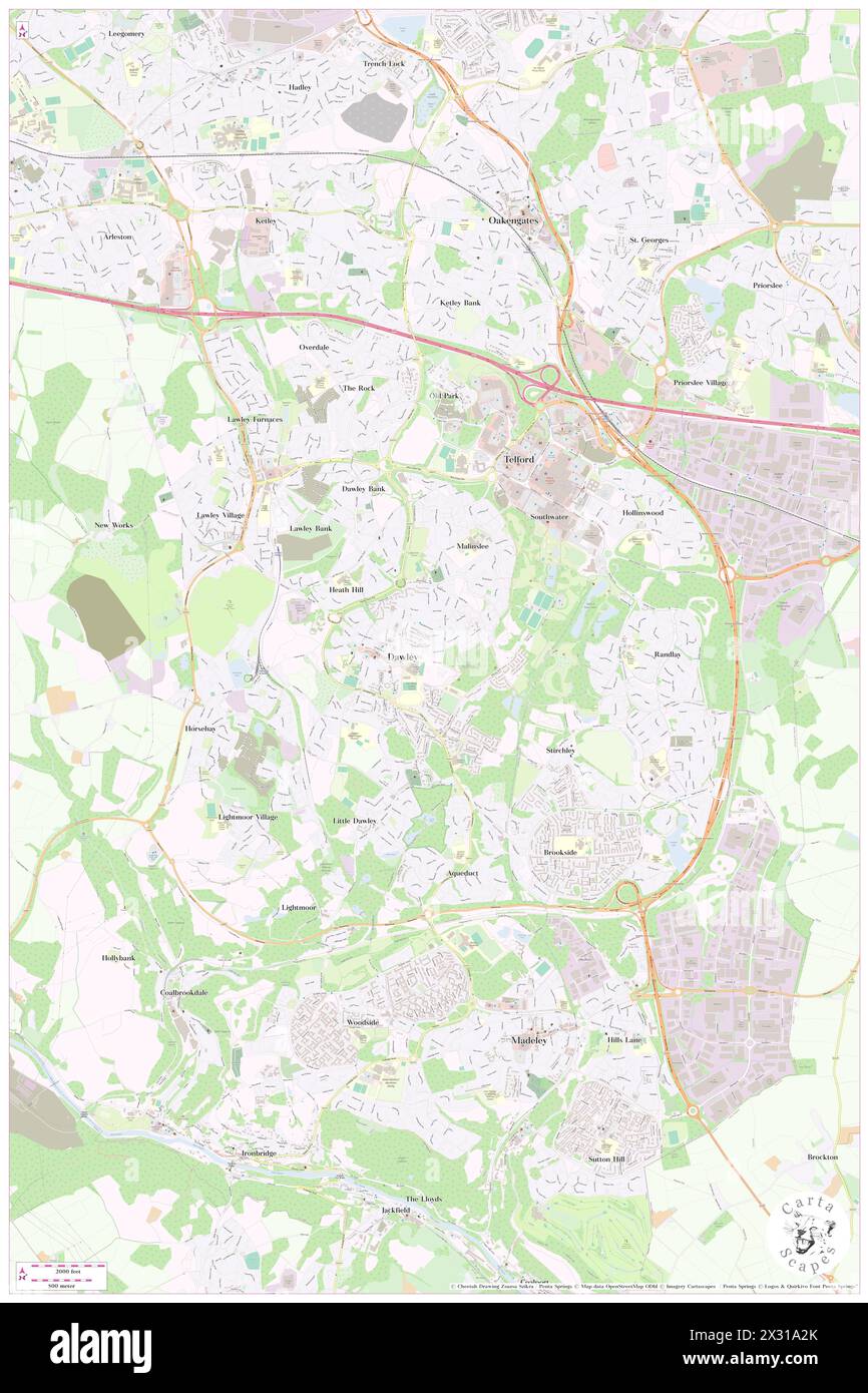 Telford road map hi-res stock photography and images - Alamy